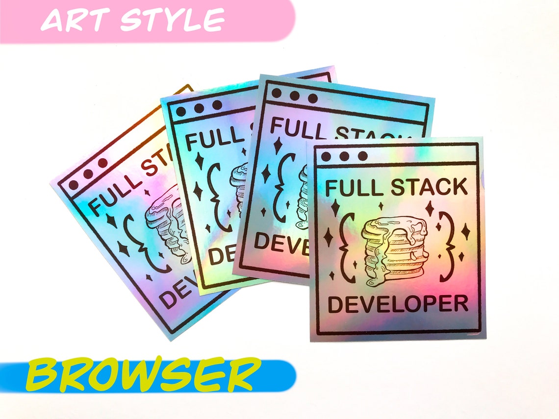 Full Stack Developer Holographic Sticker Computer Geeky - Etsy