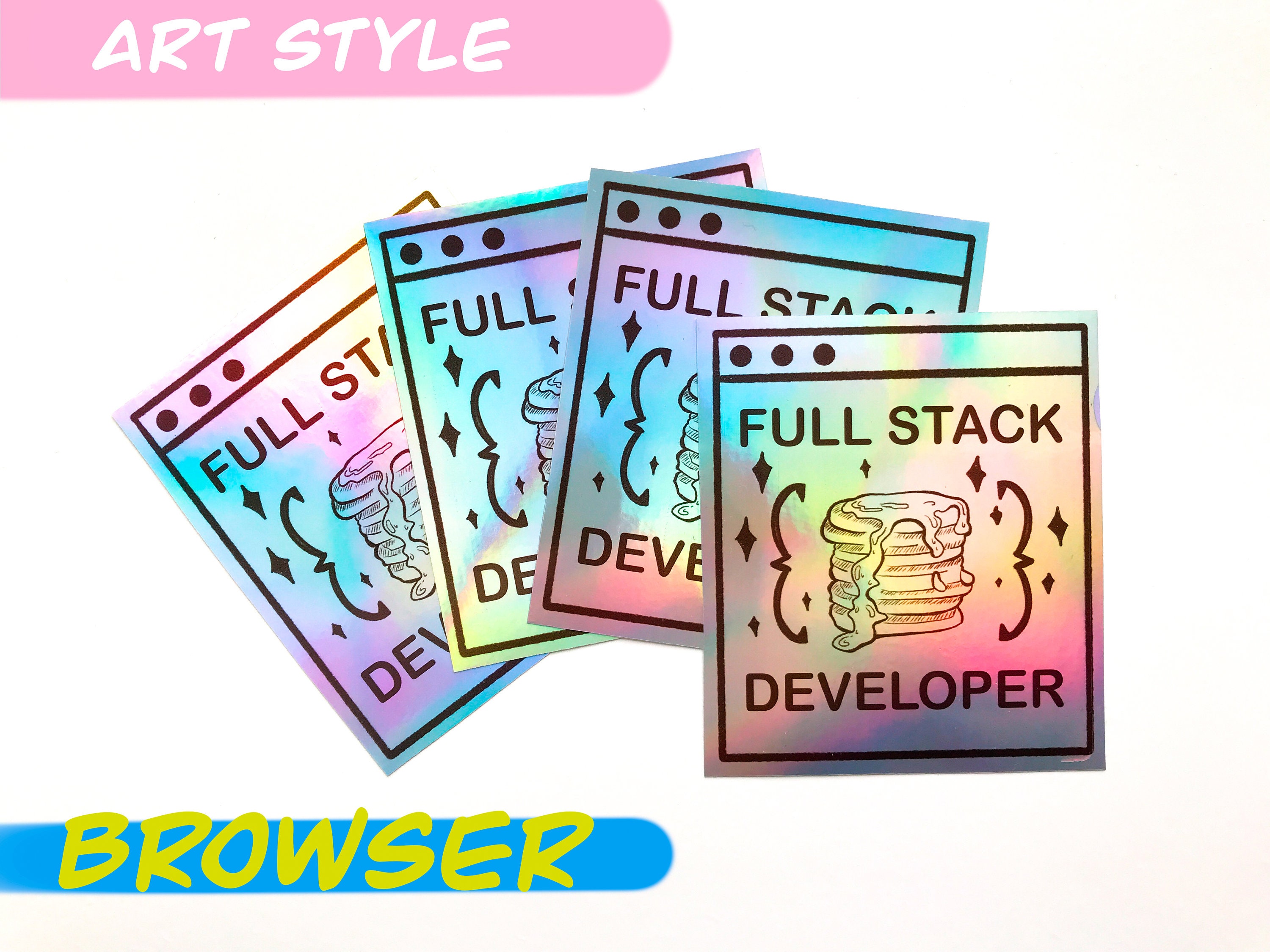 Full Stack Developer Holographic Sticker Computer Geeky - Etsy