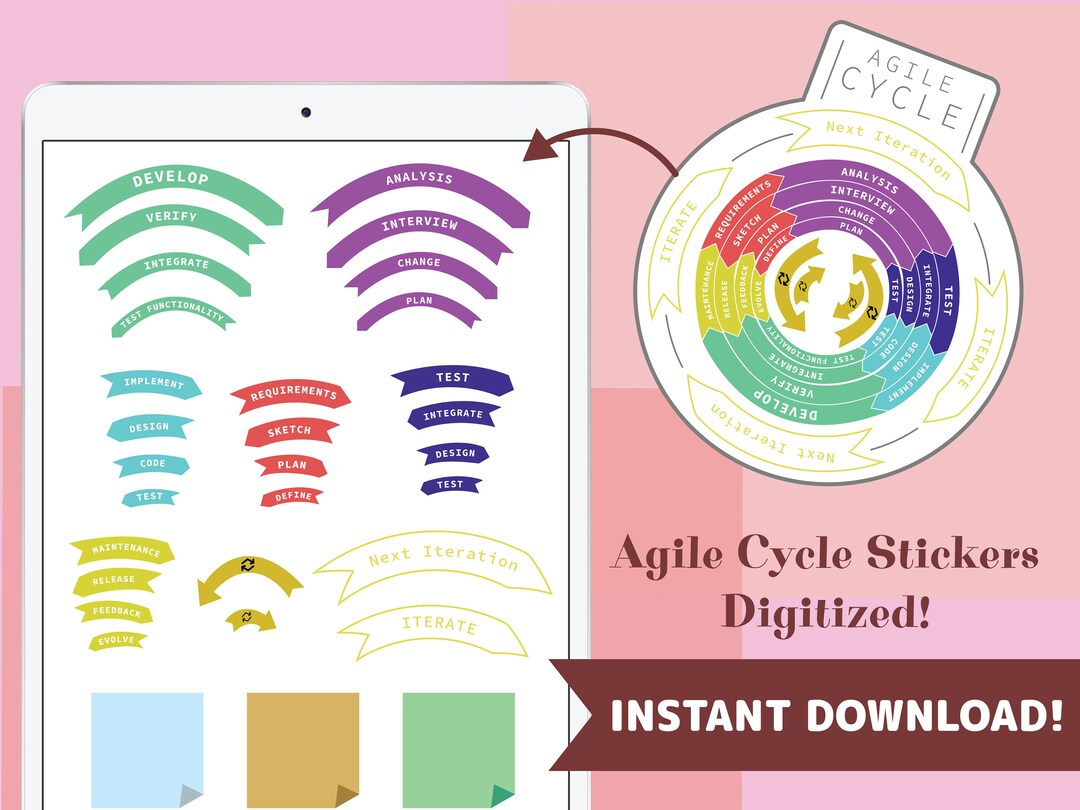 Agile Cycle Digital Stickers – Software Dev Planner (PNG, Goodnotes) - Etsy
