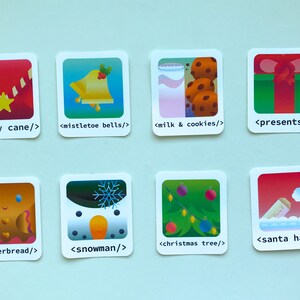 Christmas App Stickers - Computer Science Holiday Laptop Stickers ...