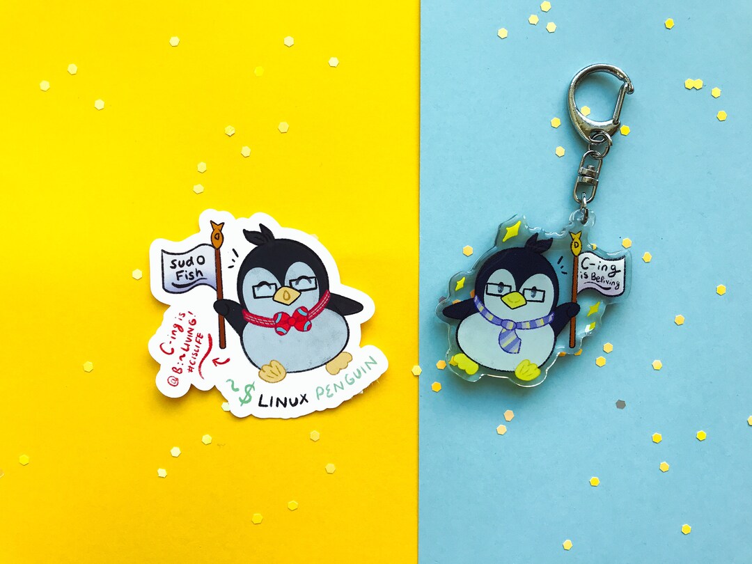 Linux Tux Penguin Developer Gifts Computer Science Keychain Computer ...
