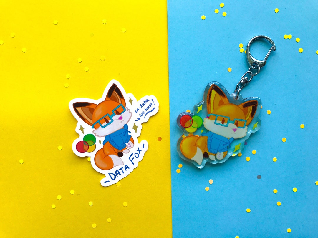 Data Science Fox Keychain – Acrylic Charm – Bag Charm - Etsy