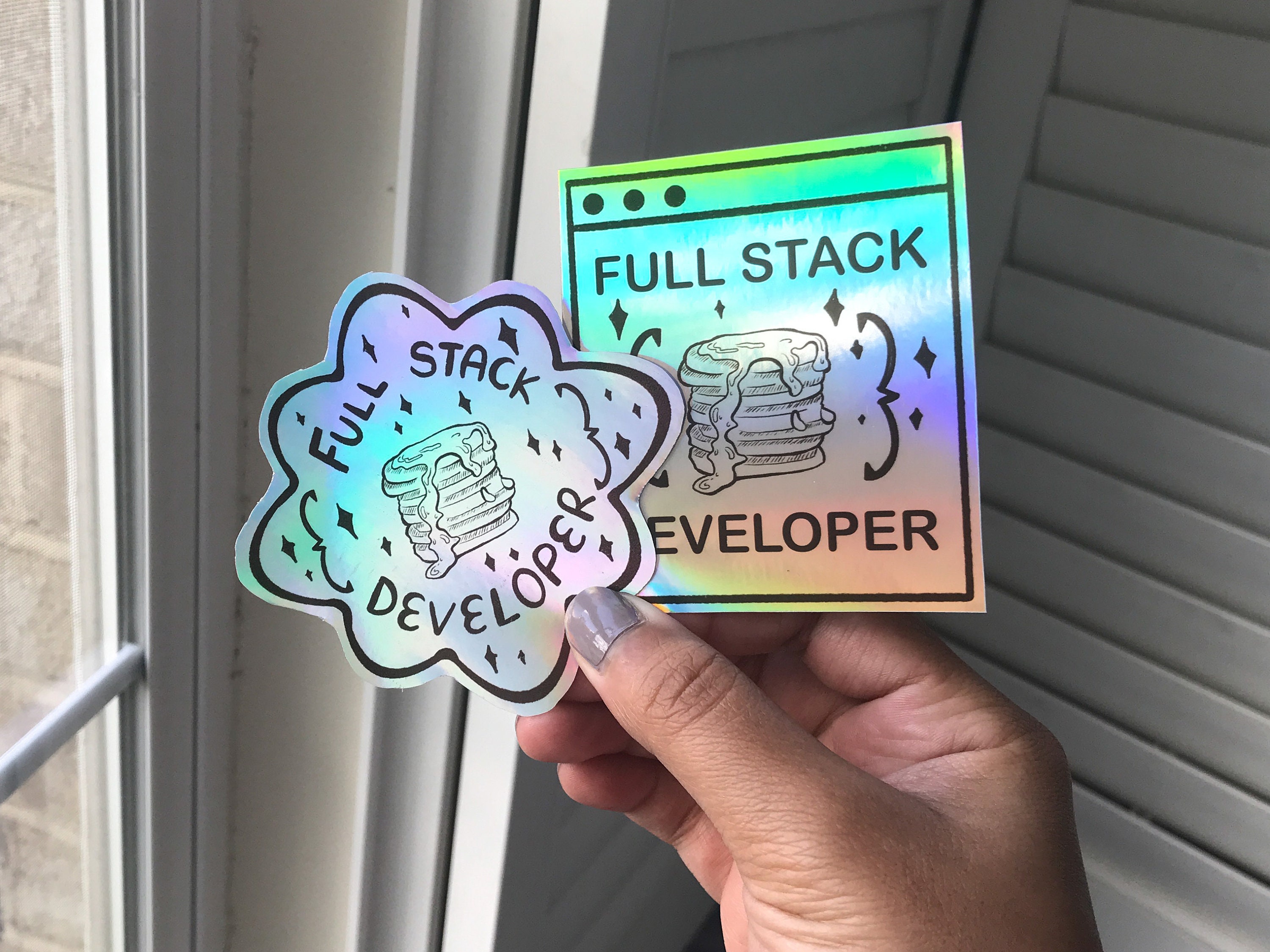 Full Stack Developer Holographic Sticker Computer Geeky - Etsy