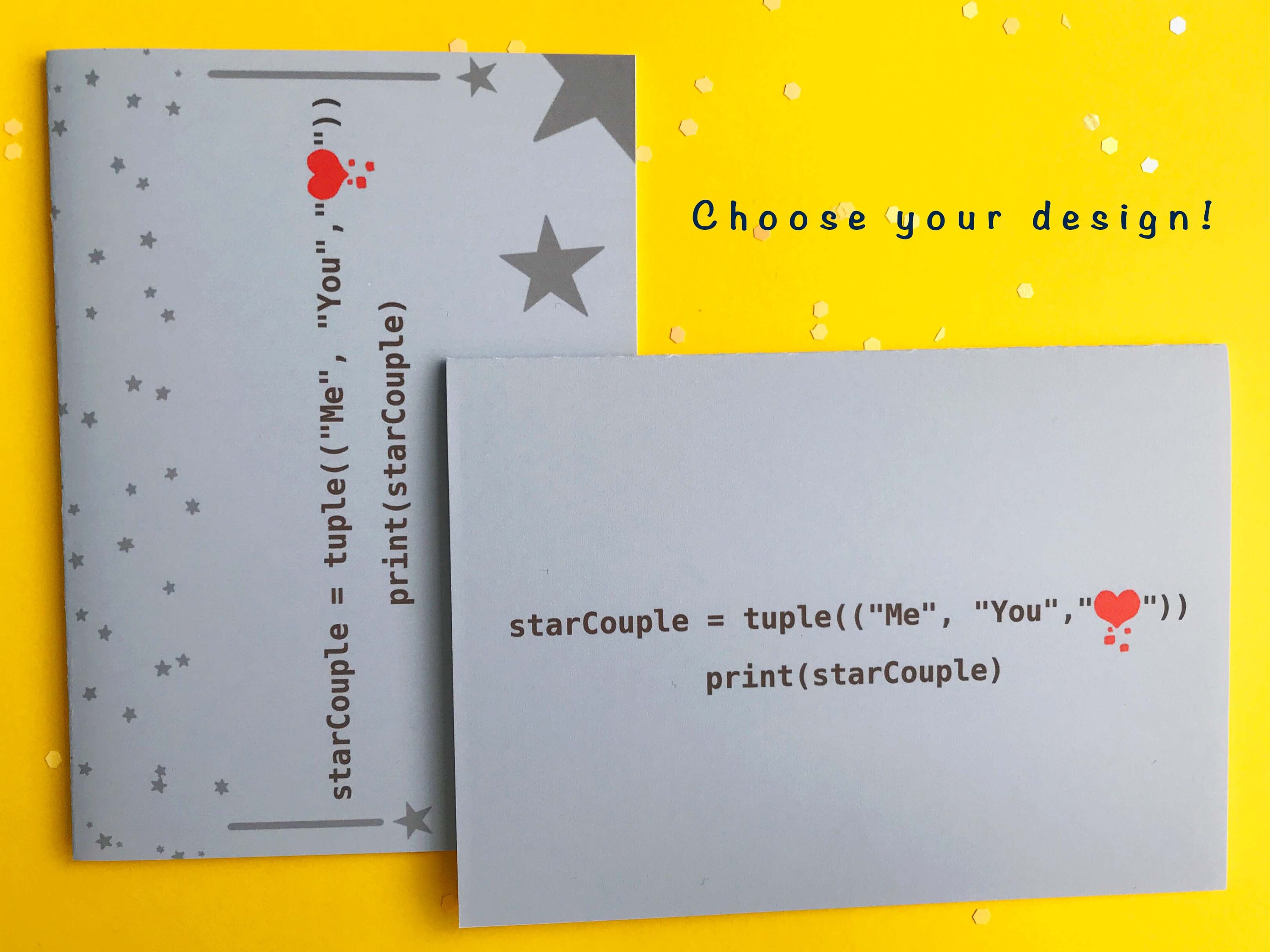 Starcouple Valentines Day Card Computer Science-handmade - Etsy