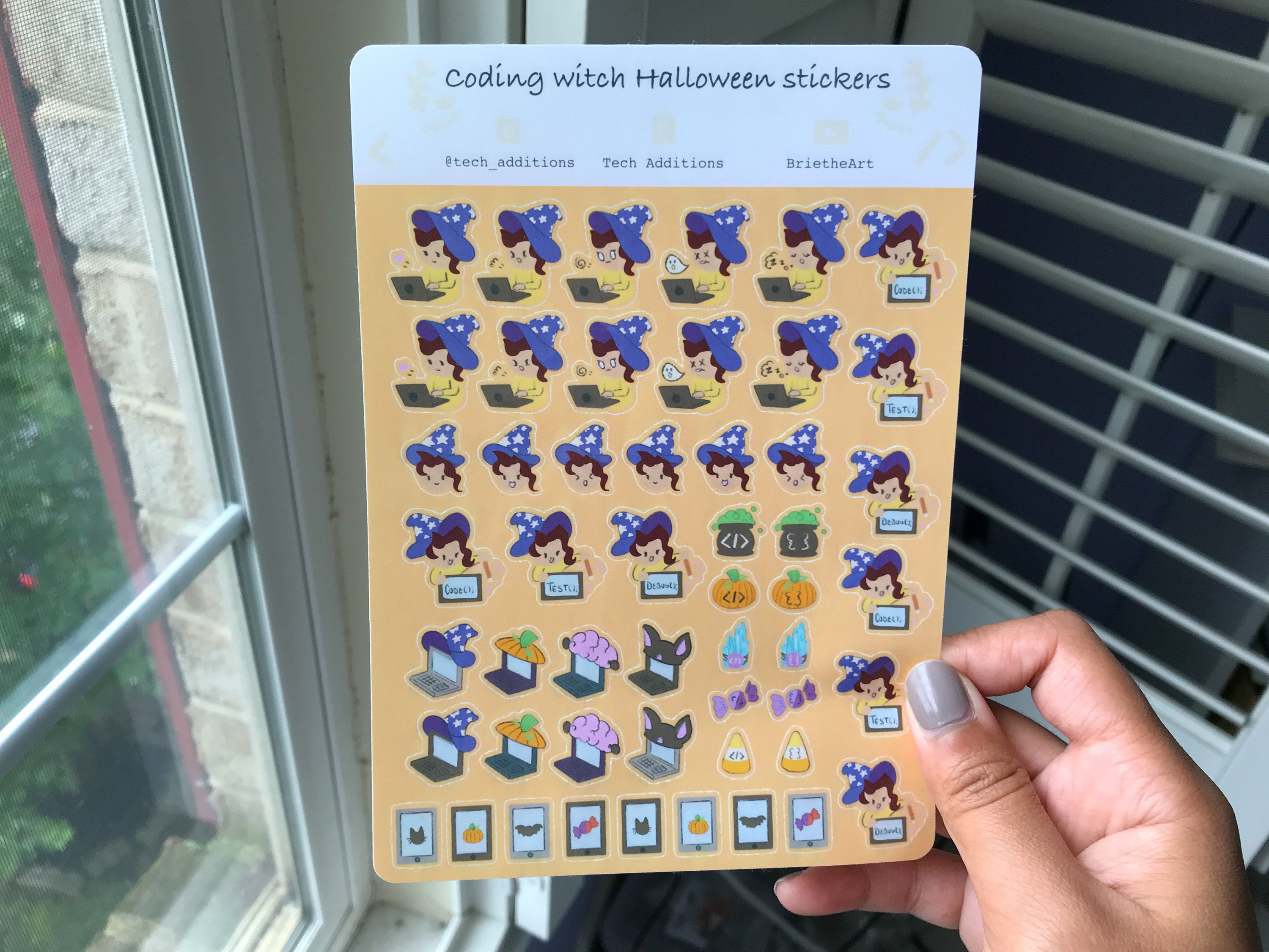 Coding Witch Halloween planner stickers coding girl | Etsy