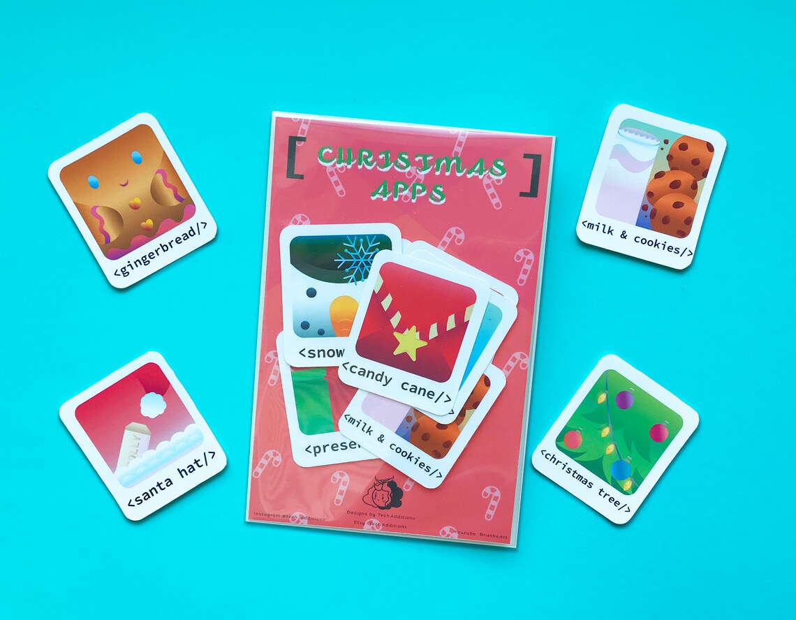 Christmas App Stickers Computer Science Holiday Laptop | Etsy