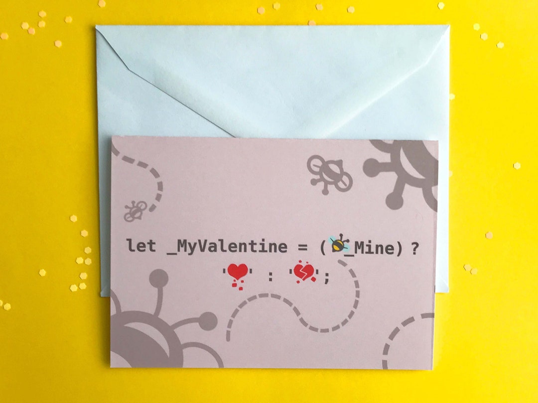 Bee Mine Valentine's Day Card – Javascript Coding Humor - Etsy