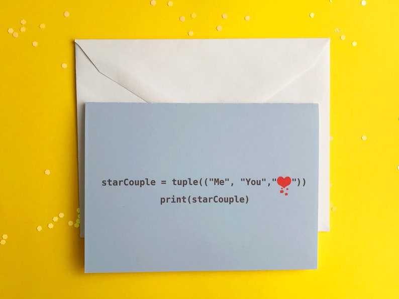 Starcouple- Valentines Day Card- Computer Science-handmade Greeting ...