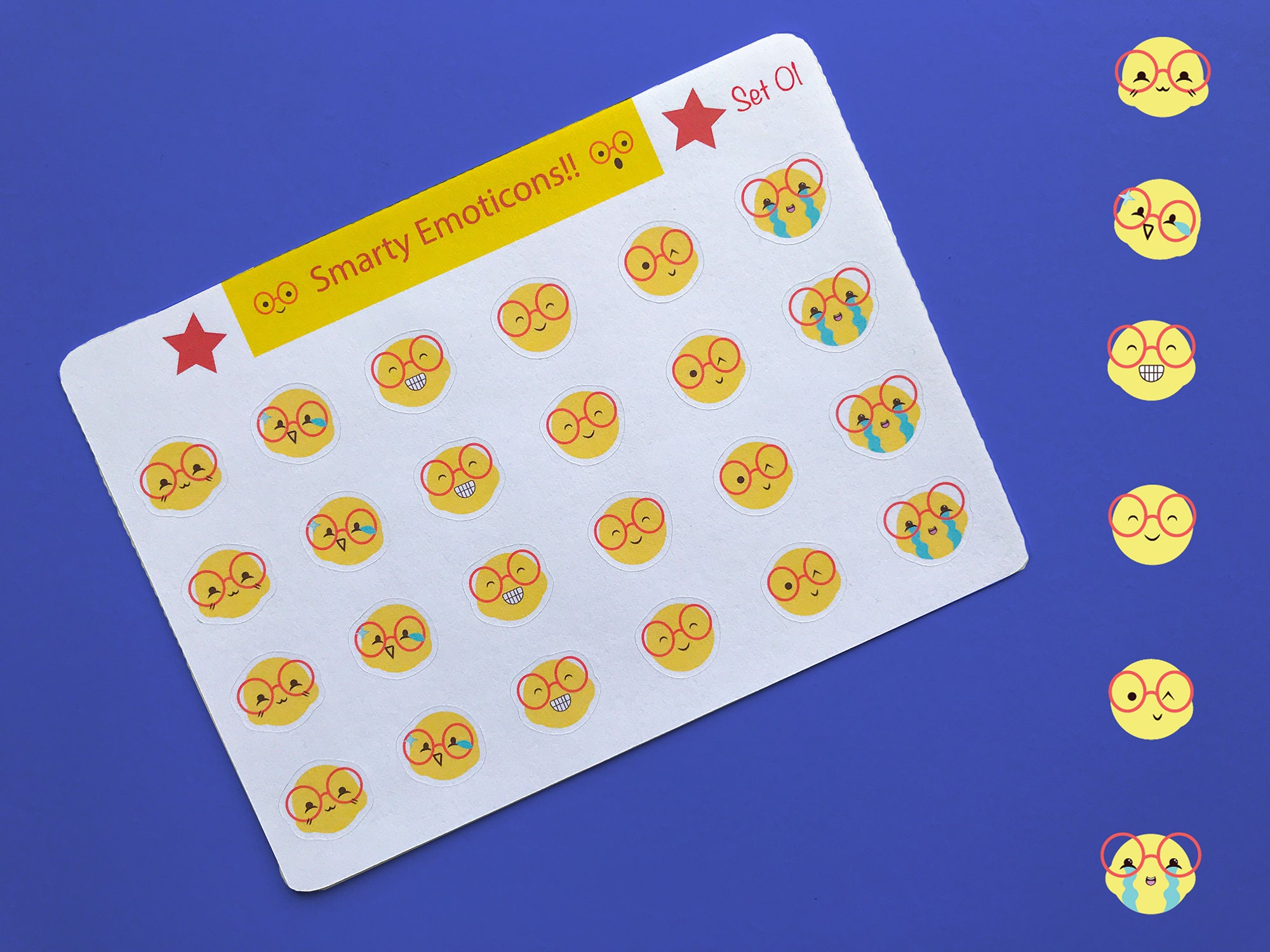 Smarty Emoji Sticker Emoticon Sticker Smiley Face - Etsy Schweiz