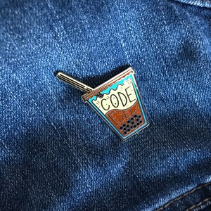 Code Fuel Enamel Pin - Boba Tea - Computer Science - Programming ...