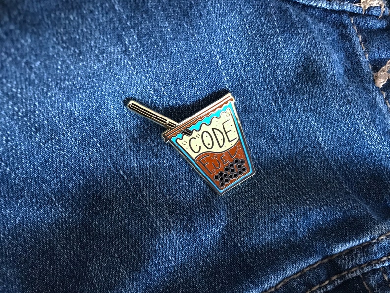Code Fuel Enamel Pin Boba Tea Computer Science - Etsy