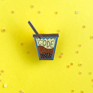 Code Fuel Enamel Pin - Boba Tea - Computer Science - Programming ...