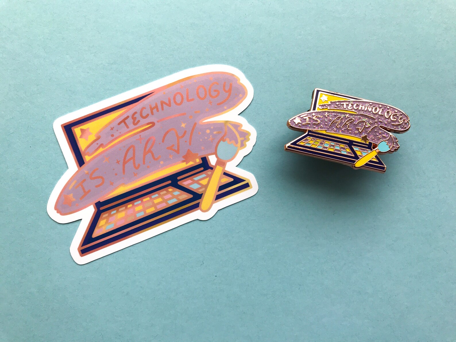 Technology is Art Hard Enamel Pin Computer Science Gift - Etsy