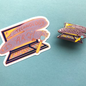 Technology is Art - Hard Enamel Pin - Computer Science Gift - Glitter ...