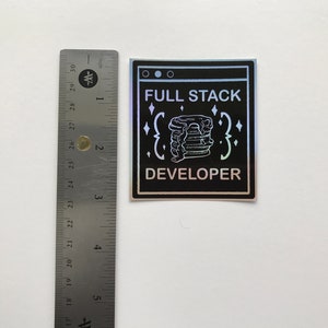 Full Stack Developer Holographic sticker computer geeky | Etsy