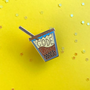 Code Fuel Enamel Pin - Boba Tea - Computer Science - Programming ...