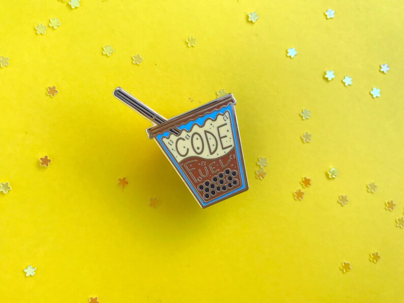 Code Fuel Enamel Pin Boba Tea Computer Science - Etsy