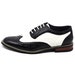 Black White Men's Two Tone Perforated Wing Tip Lace up Oxford Dress ...