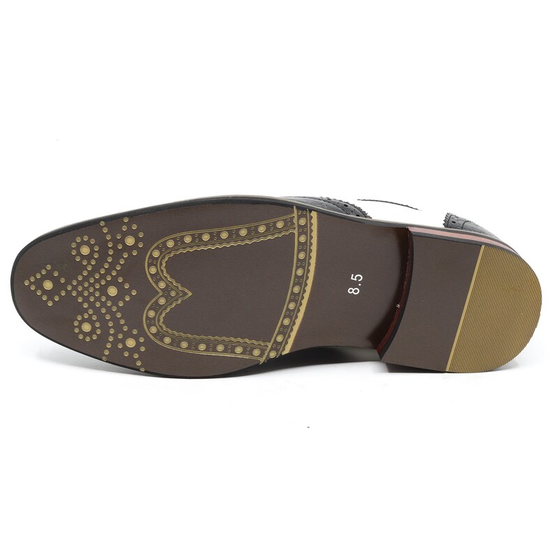 Black White Men's Two Tone Perforated Wing Tip Lace up - Etsy