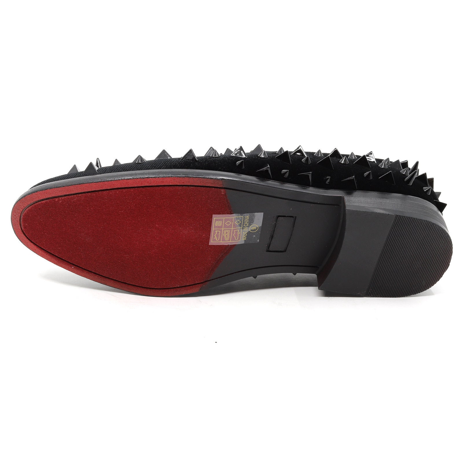 Black Men's Vintage Spike Designer Classic Smoking Dress Tuxedo Loafers ...