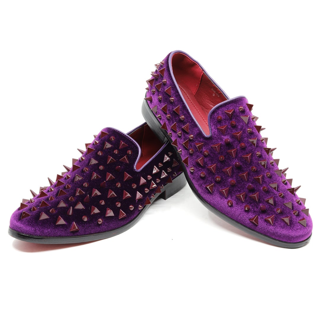 Purple Men's Vintage Spike Designer Classic Smoking Dress Tuxedo ...