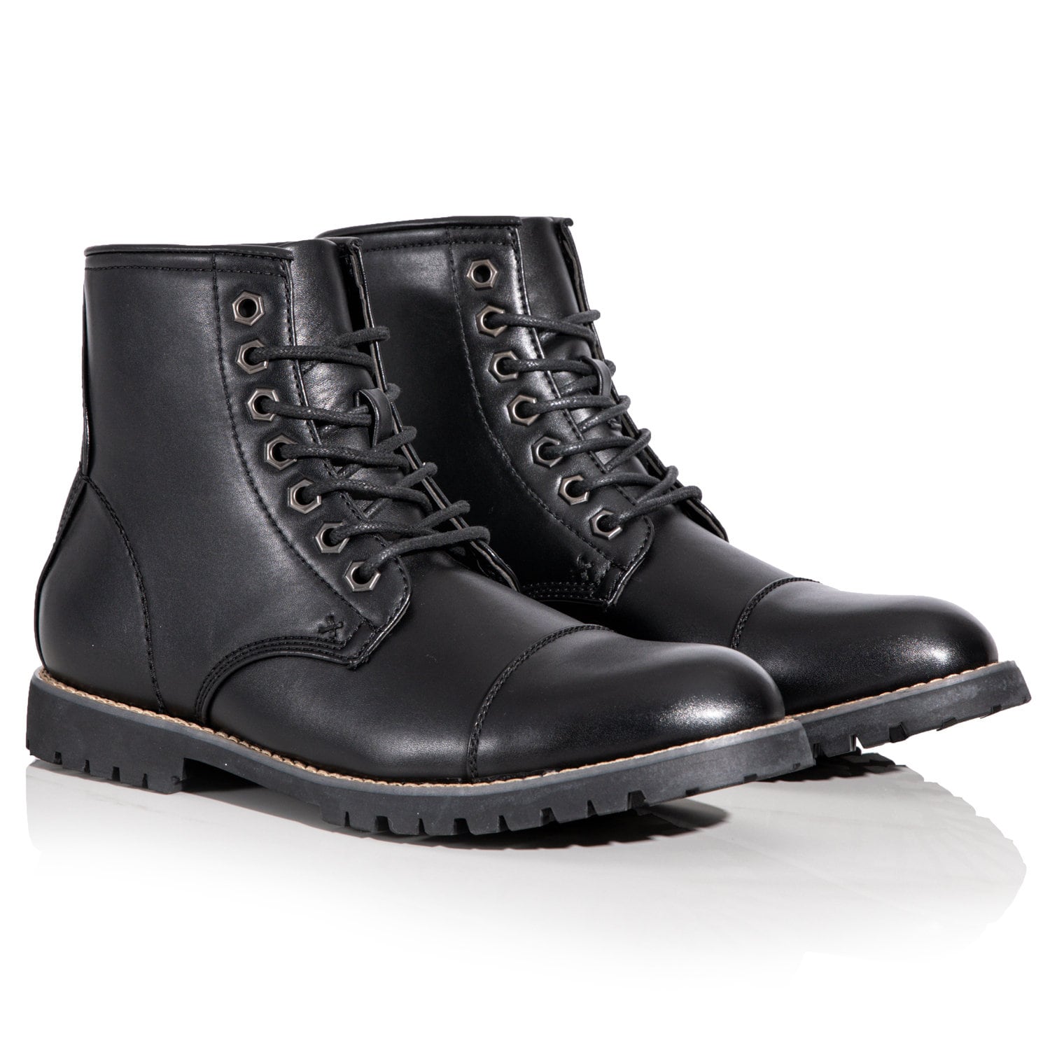 Black Men's Lace up Cap Toe Formal Dress Casual Fashion Boot - Etsy