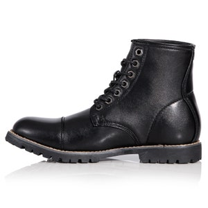 Black Men's Lace up Cap Toe Formal Dress Casual Fashion Boot - Etsy