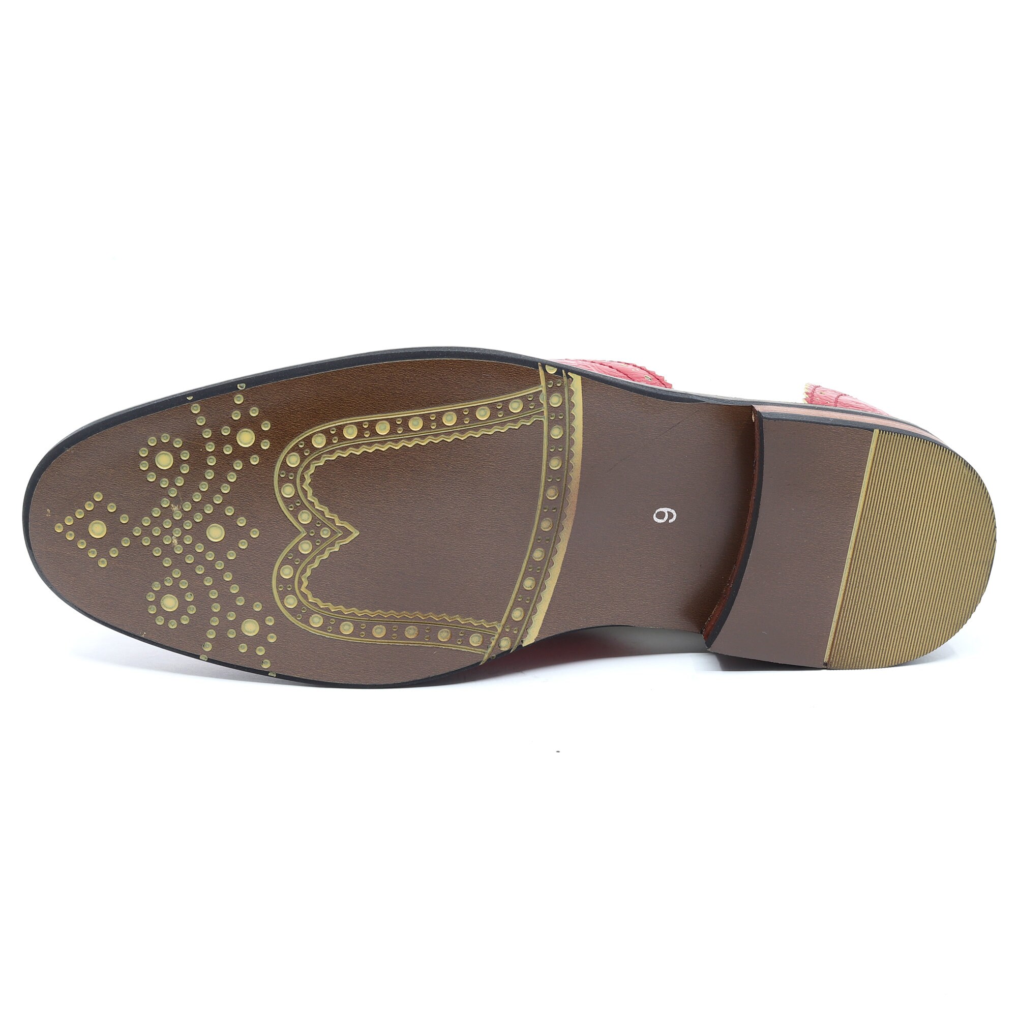 Red White Men's Two Tone Perforated Wing Tip Lace up Oxford Dress Shoe ...