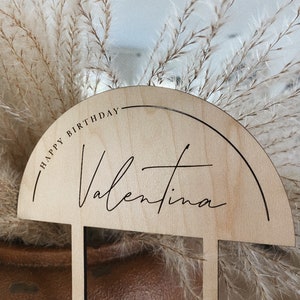 Personalized Cake Topper, Wood Dessert Topper, Happy Birthday Sign ...