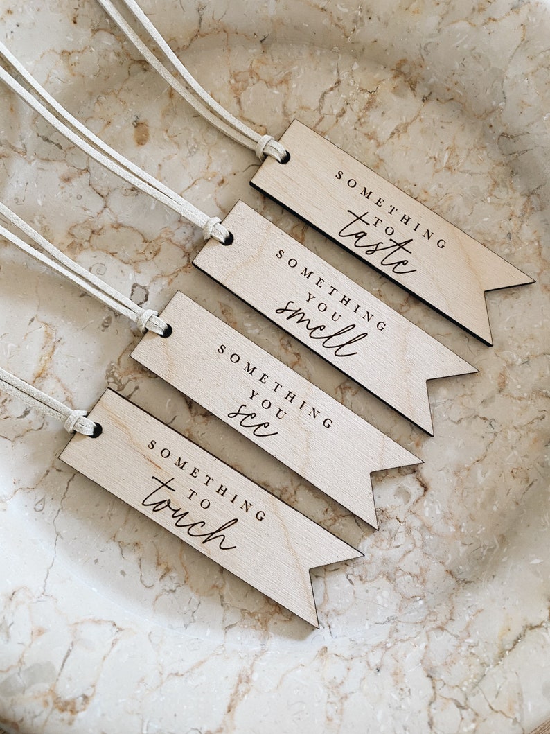 SET OF 4 Senses Gift Tags, Easter Basket, Taste See Touch Smell, Gift ...