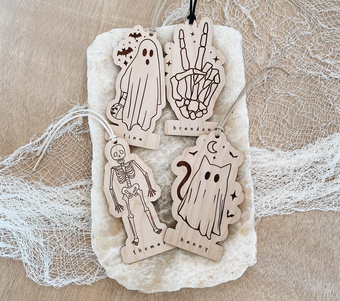 Halloween Name Tags, Boo Basket Tags, Spooky Kid Sign, Modern Party ...