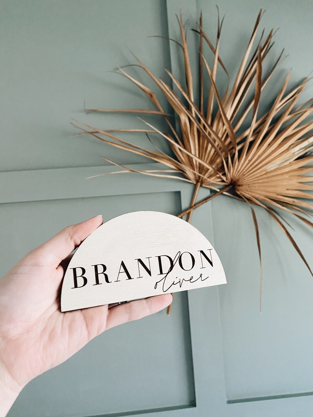 Arched Name Sign, Baby Announcement, Birth Announcement Sign, Half Moon ...