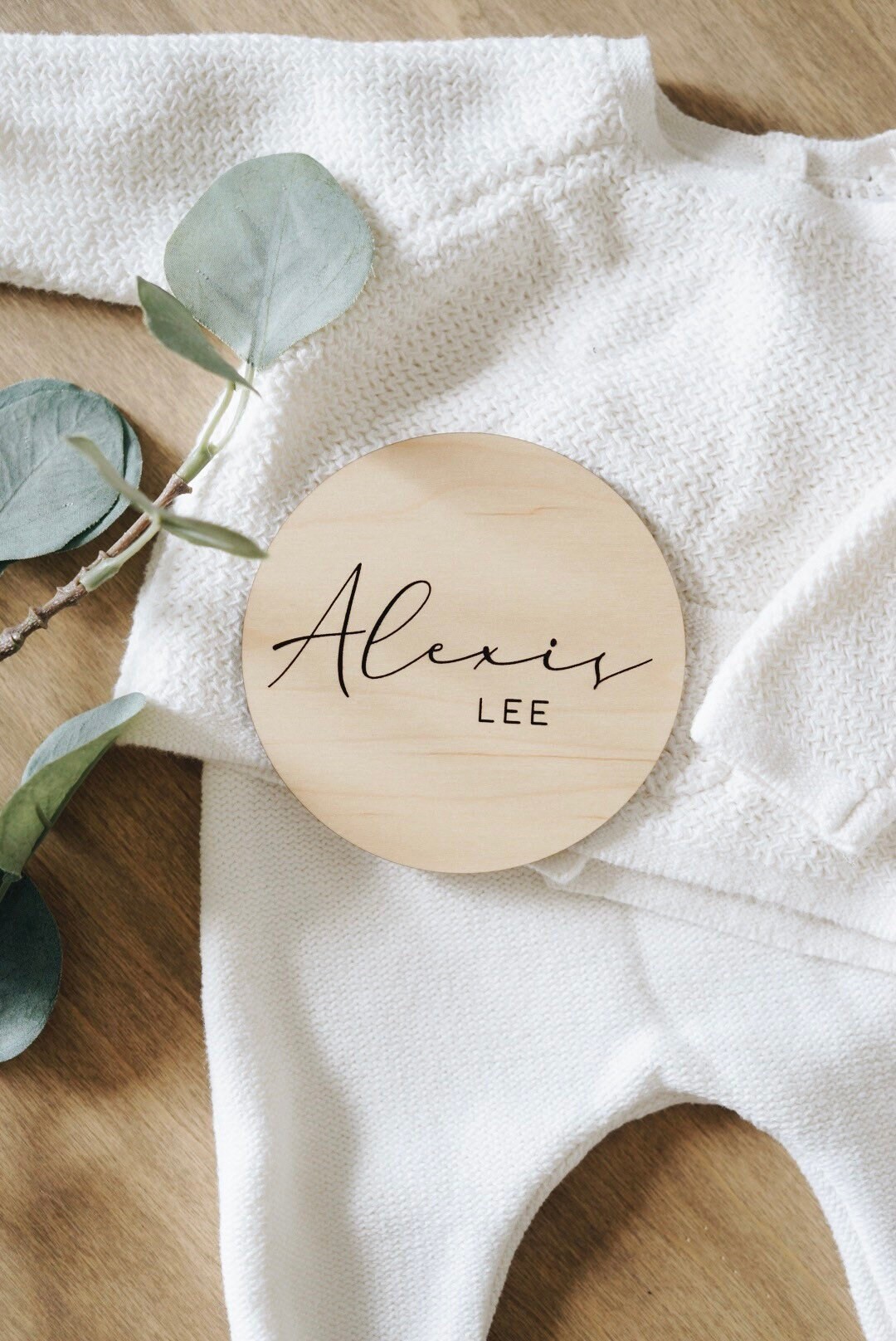 Wooden Baby Name Announcement Sign, Modern Birth Announcement, Baby ...