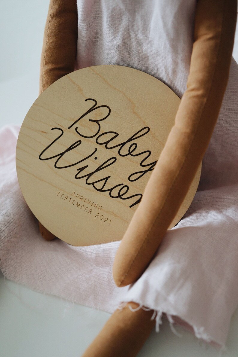 Pregnancy Announcement Due Date Sign Baby Coming Soon Baby - Etsy