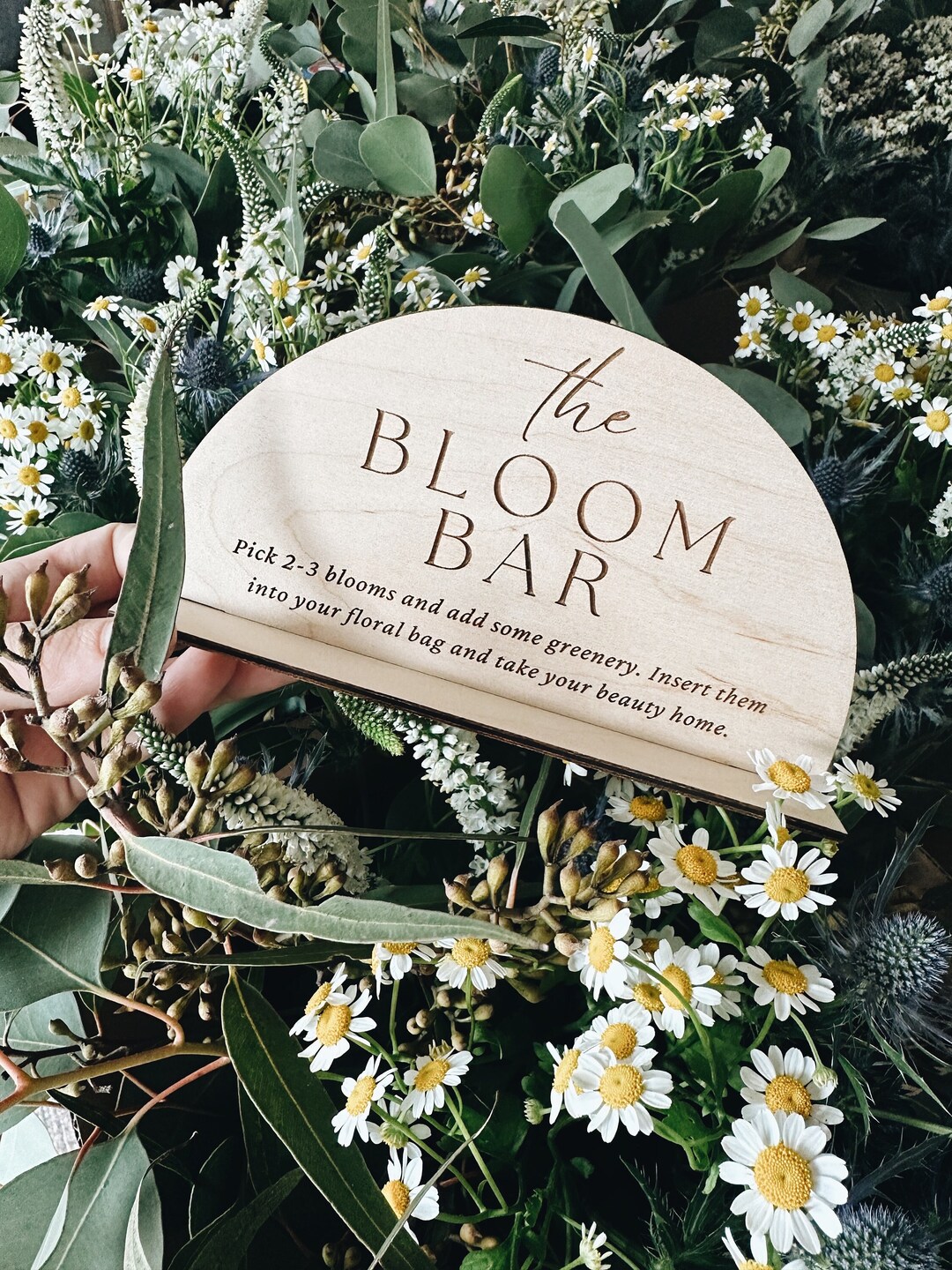 Wooden Buffet Food Name Sign, Bloom Bar Sign, Shower Food Labels ...