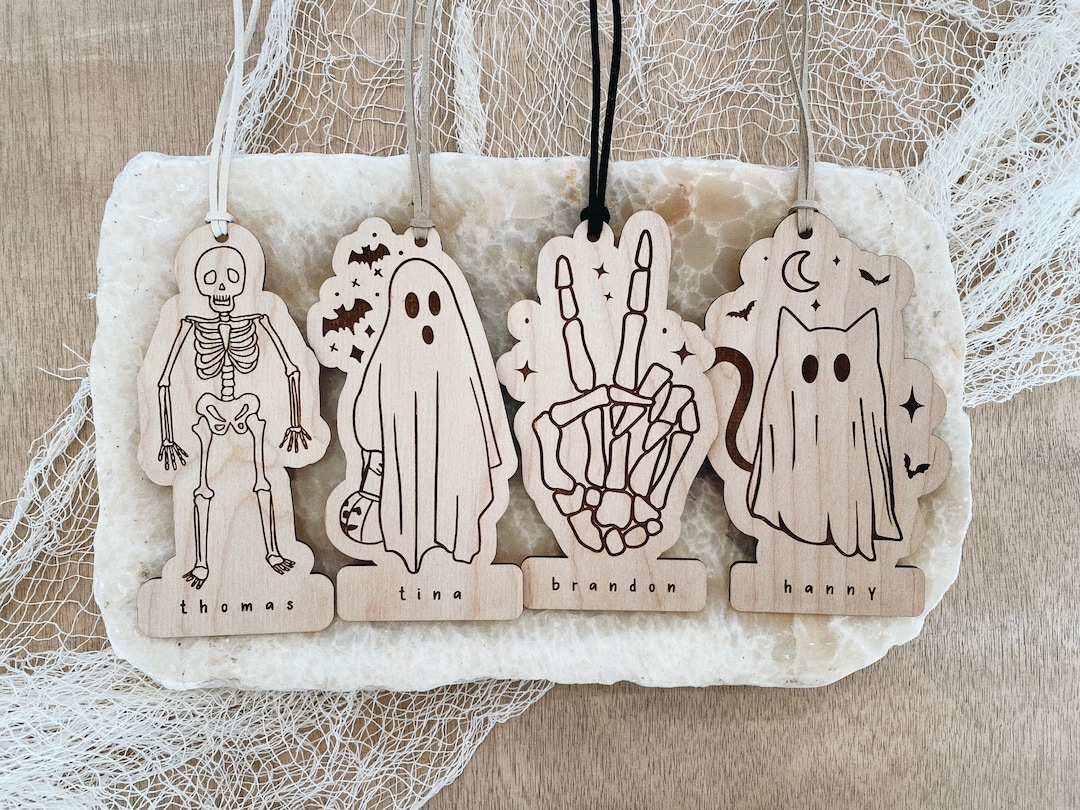 Halloween Name Tags, Boo Basket Tags, Spooky Kid Sign, Modern Party ...