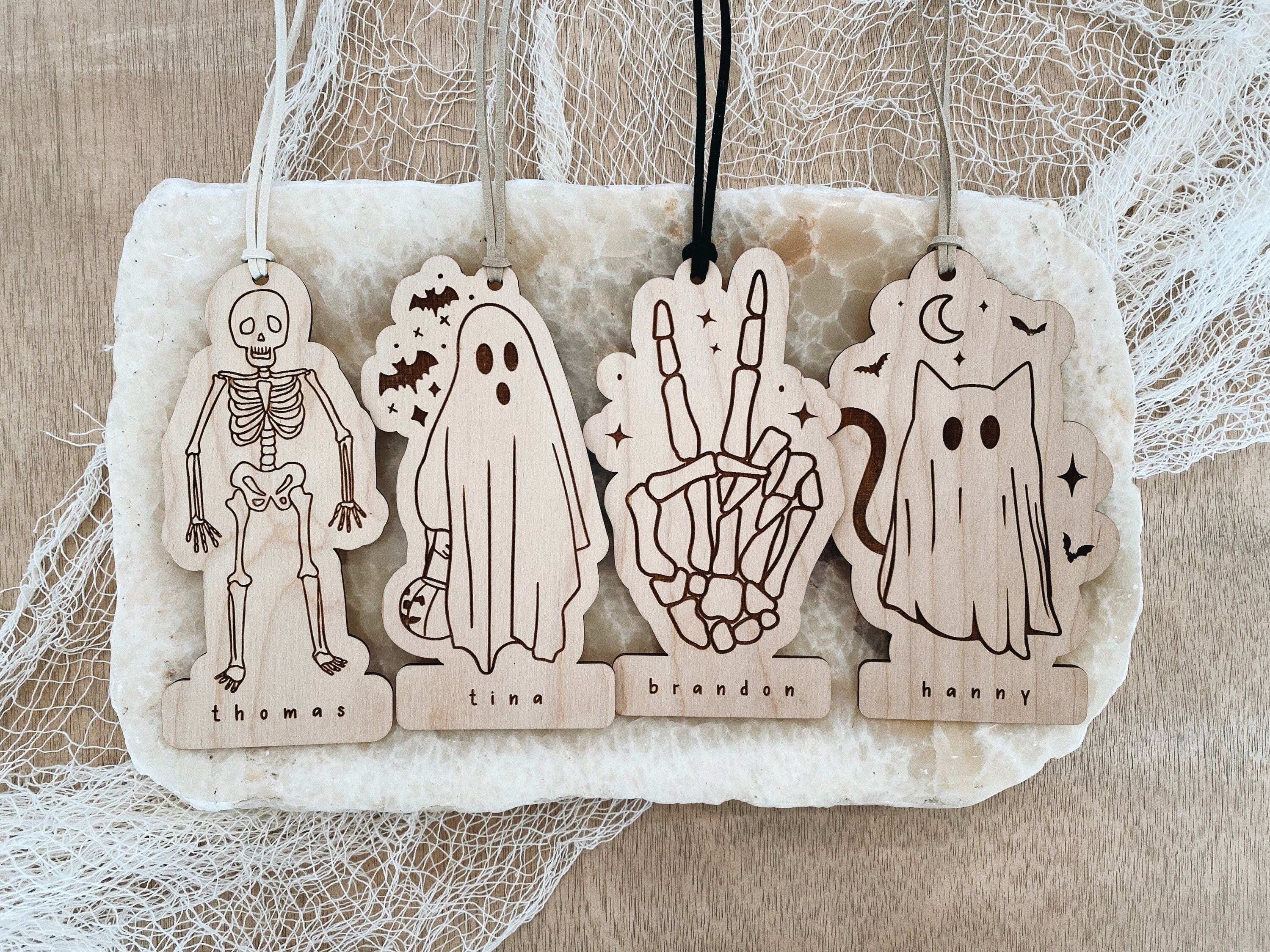 Halloween Name Tags, Boo Basket Tags, Spooky Kid Sign, Modern Party ...