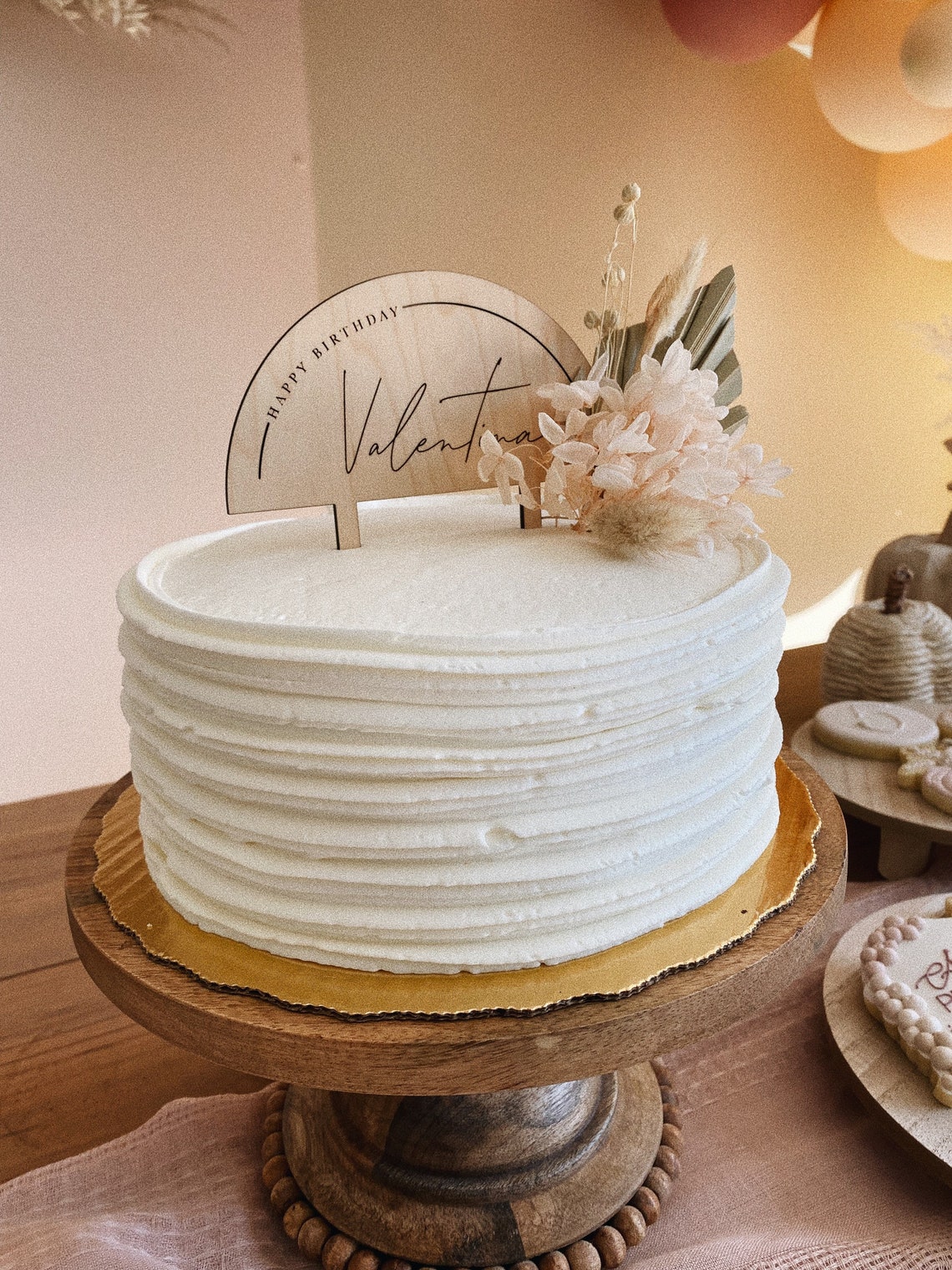 Personalized Cake Topper Wood Dessert Topper Happy Birthday - Etsy