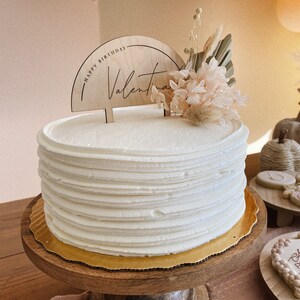 Personalized Cake Topper, Wood Dessert Topper, Happy Birthday Sign ...