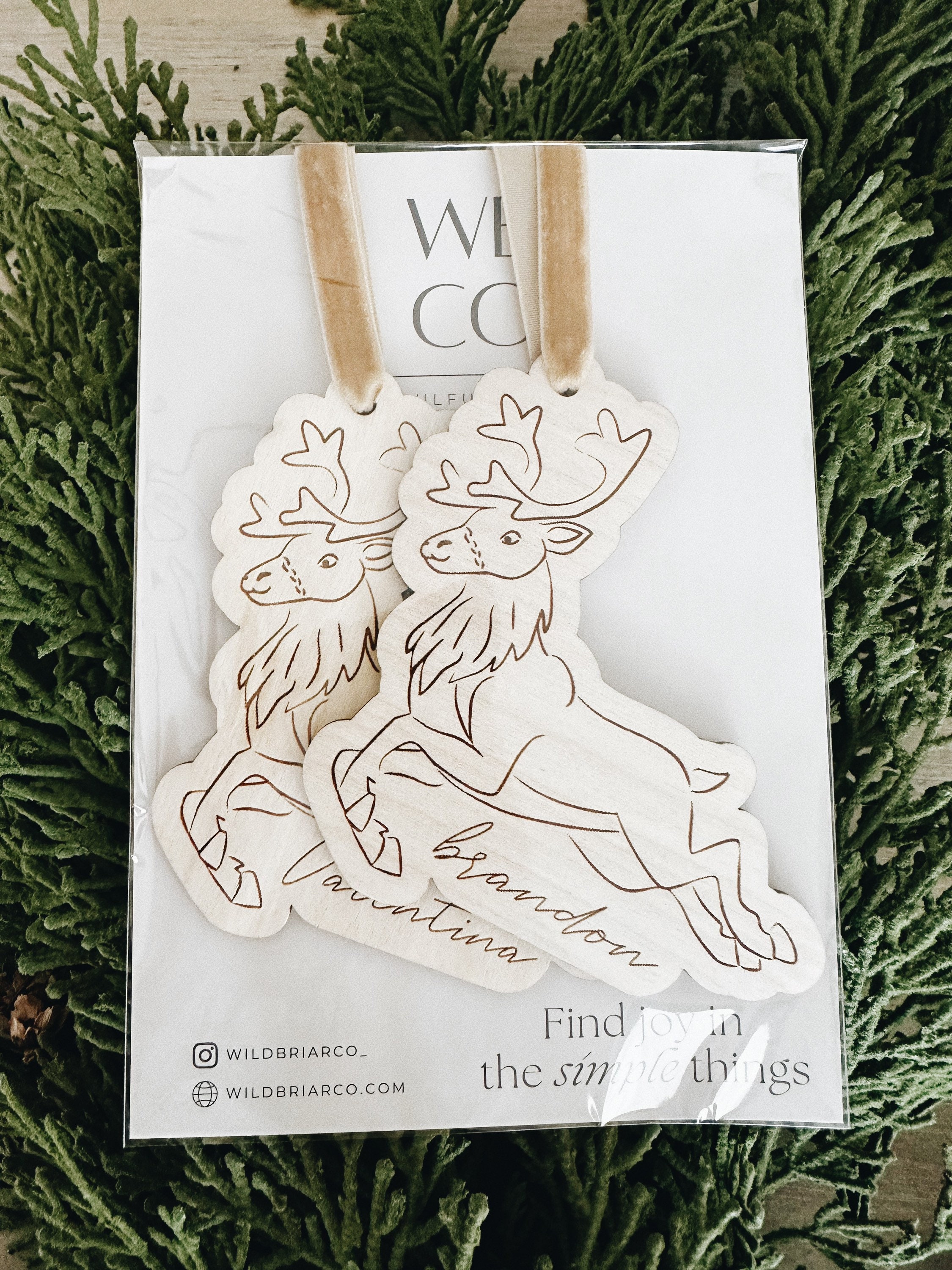 Rudolph Reindeer Name Tag Ornament Personalized Christmas - Etsy