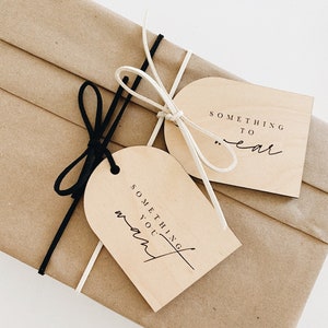SET OF 4 Personalized Something Gift Tags, Secret Santa, Christmas Wood ...
