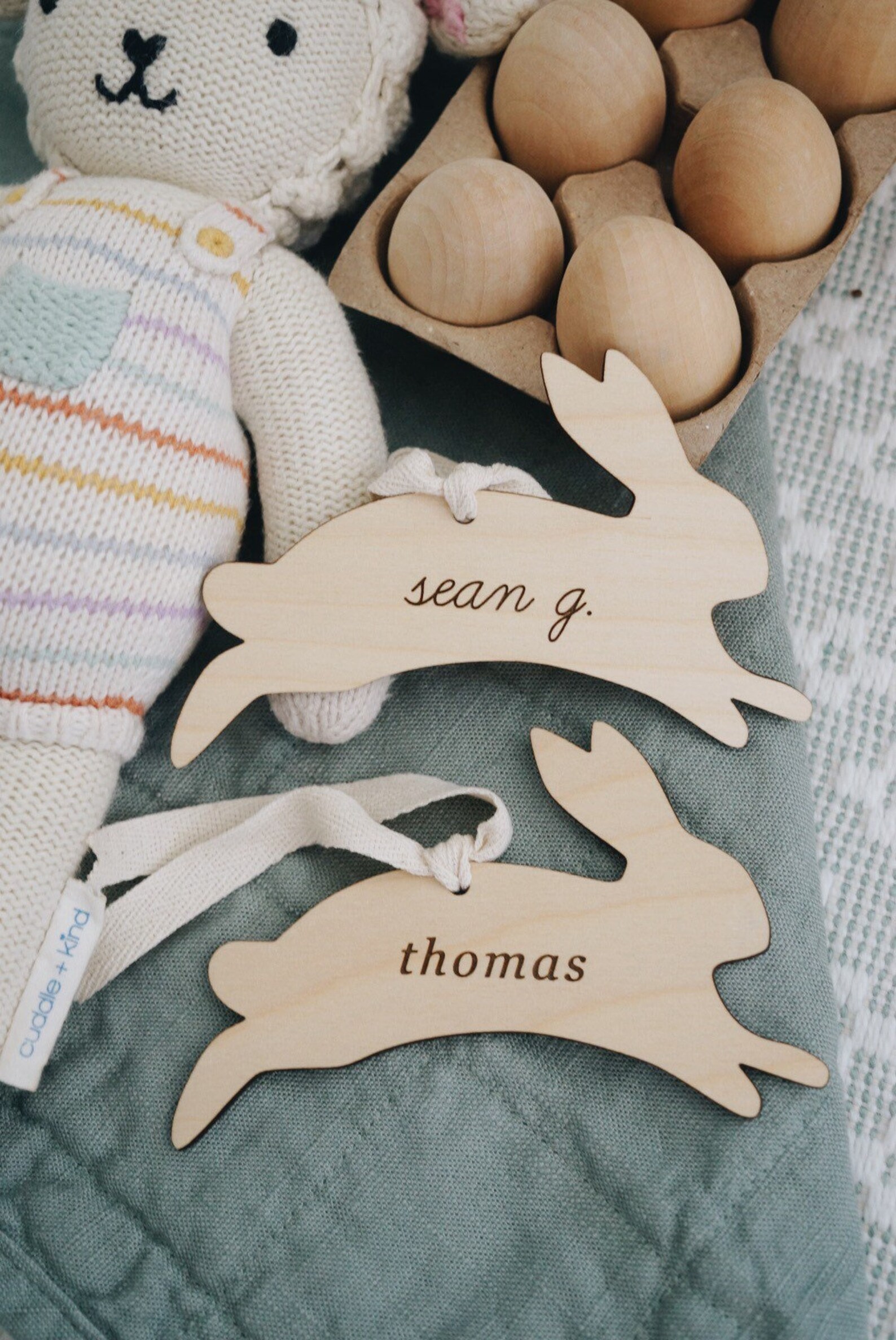 Custom Wooden Bunny Name Tag, Easter Sunday Basket Tag, Easter Bunny ...