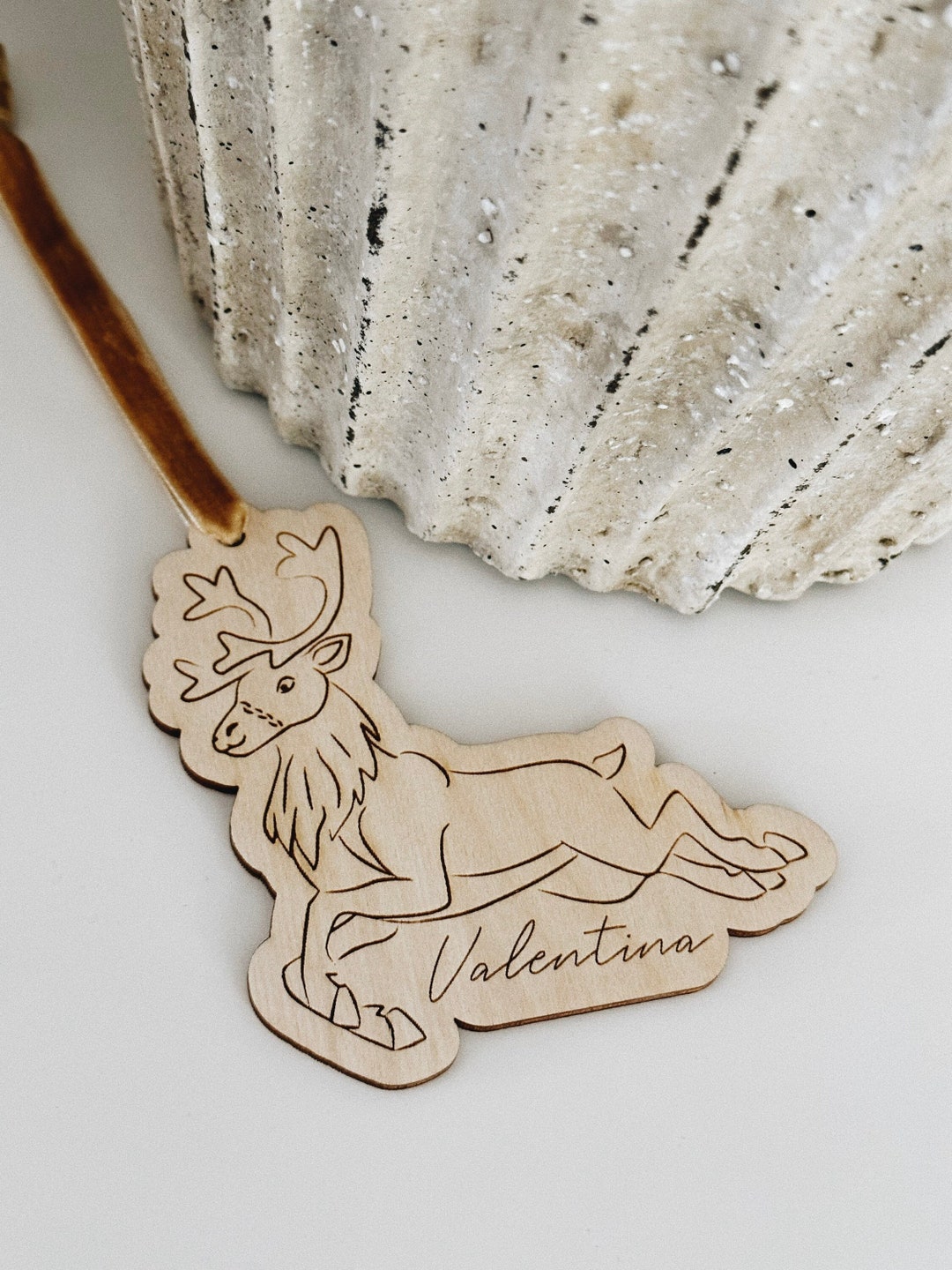 Rudolph Reindeer Name Tag Ornament, Personalized Christmas Tag ...