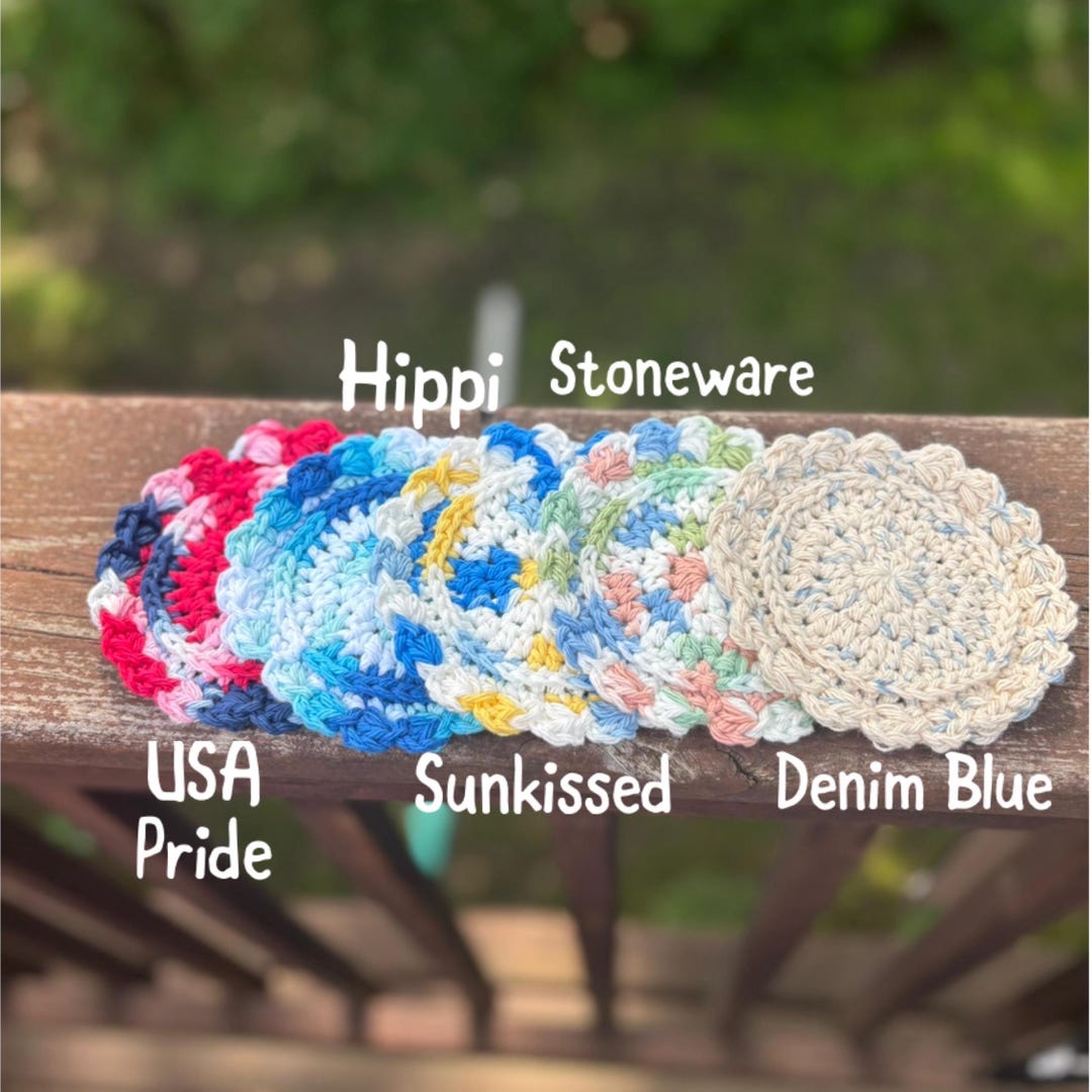 Crochet Coasters - Puff Edge Coaster - Drink Coaster - Etsy