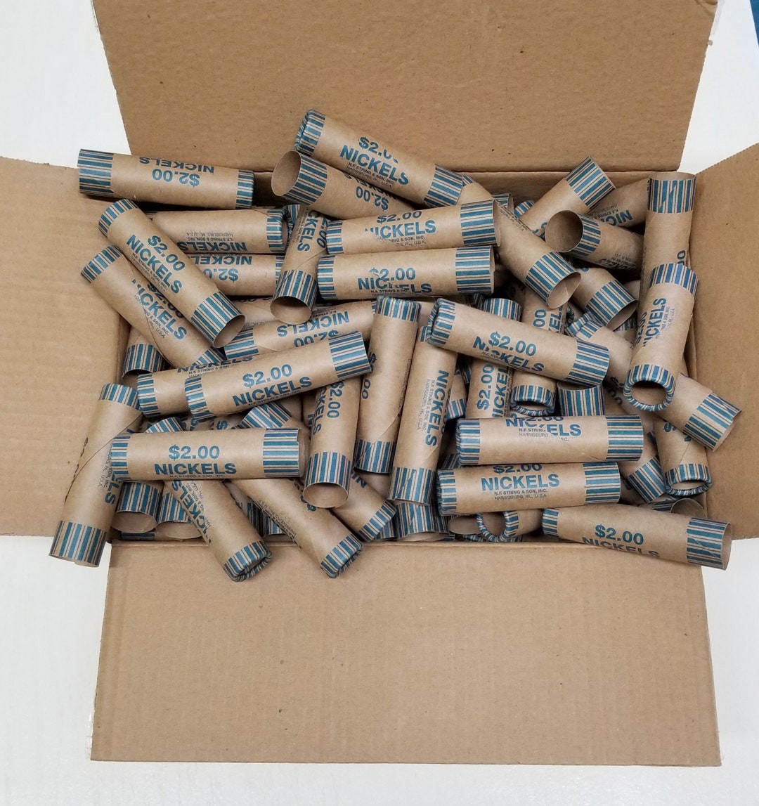 160 Rolls Preformed Coin Wrappers Paper Tubes for NICKELS 5 Cents ...