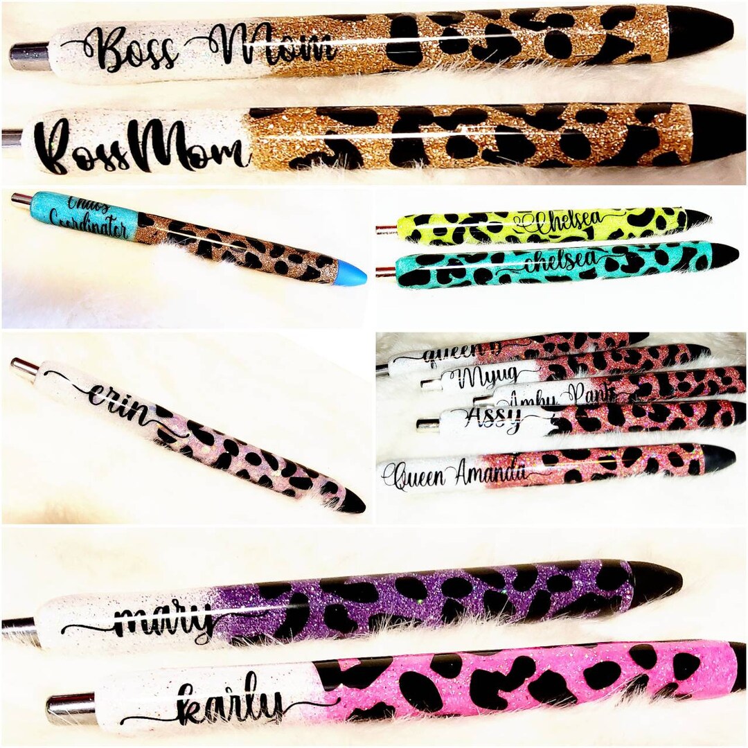 Cheetah Print Glitter Pen FREE Refill - Etsy