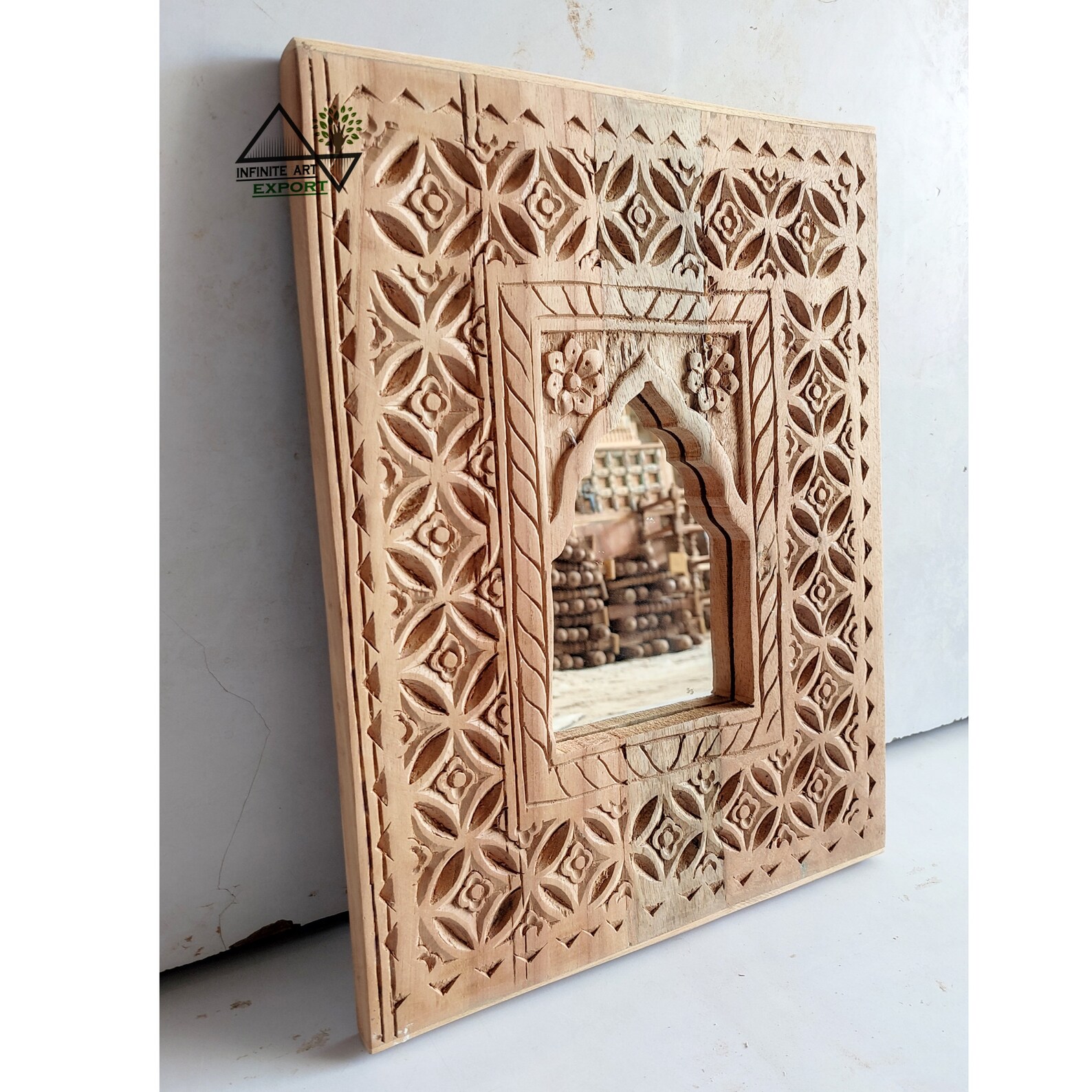 Indian Carved Wooden Wall Mirror Frame indian Mirror - Etsy