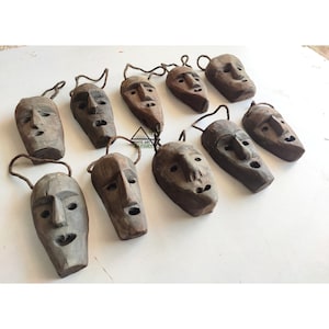 Carved Wooden Shamanic Ethnic Mask Nepalese - Ethnic Wooden Mask Indian ...