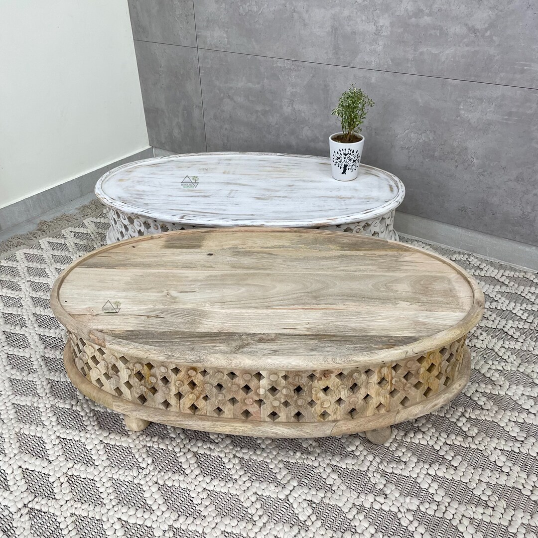 Indian Coffee Table in Natural Finish / Indian Coffee Table / Wooden ...