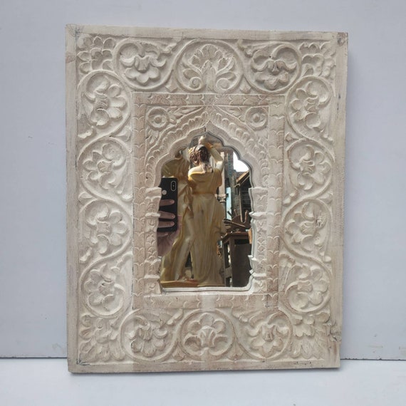 Indian Carved Wooden Temple Wall Mirror Frame indian Mirror - Etsy